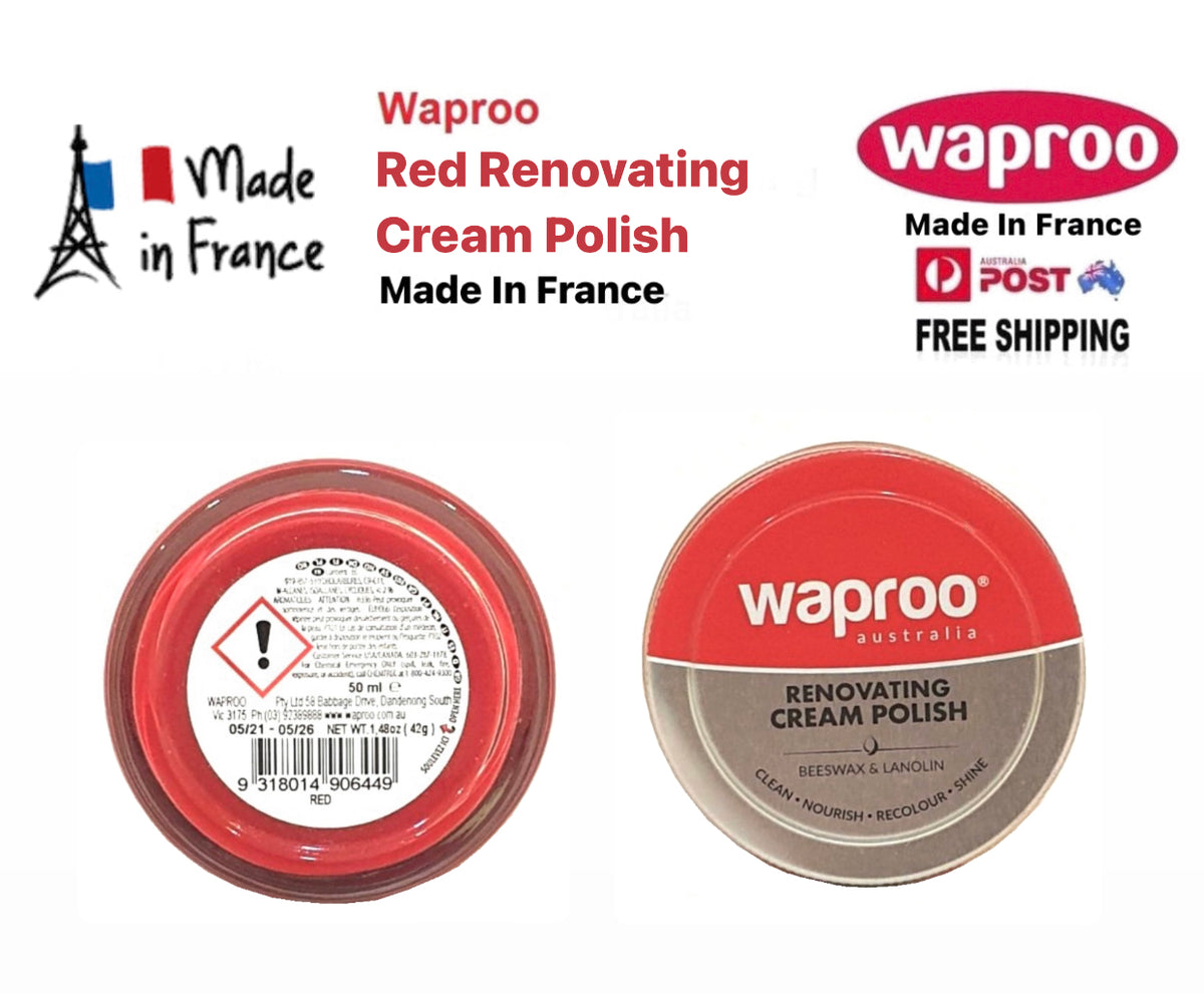 Waproo Red Renovating Cream Polish 42g Made In France – Redpath Shoes Canberra