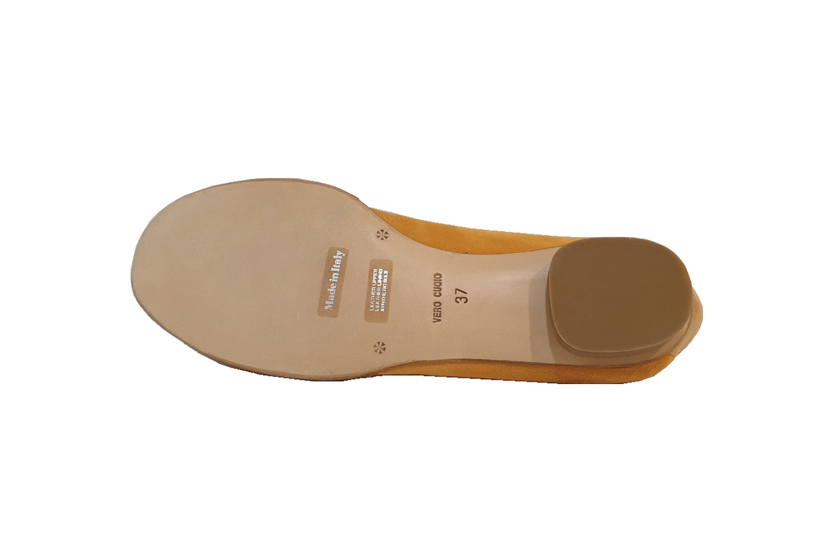 Progetto 1423 Camoscio Ara Orange Taupe Nubuck Leather Low Heel Made I ...