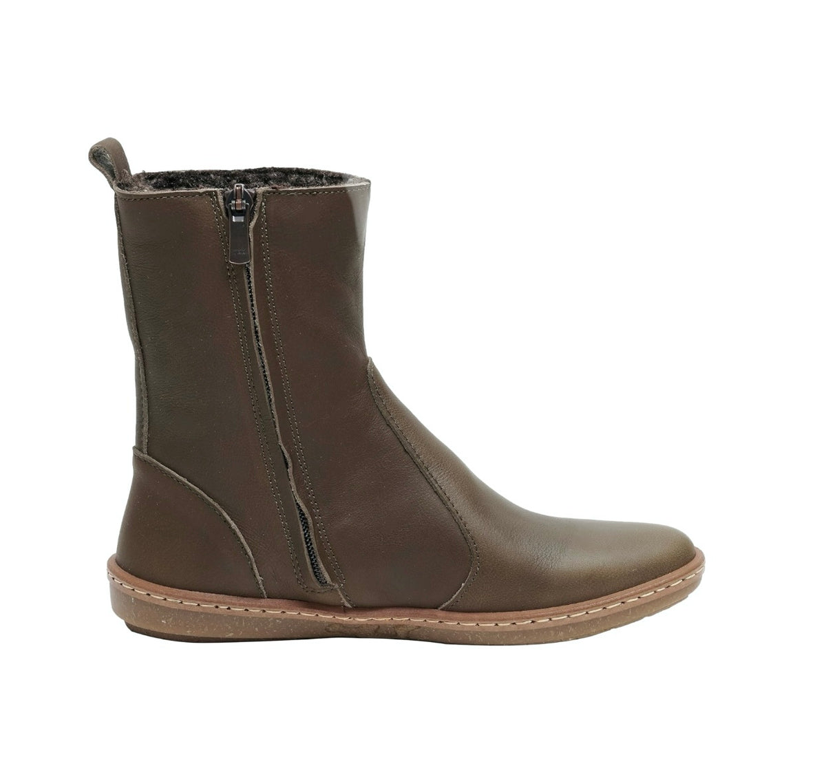 El Naturalista 5319 Coral Forest Green Wax Nappa Zip Fluff Lining Ankl ...