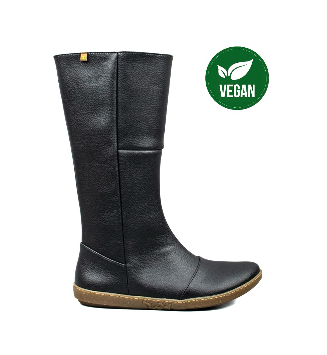 El Naturalista 5316T Black Rugged Coral Vegan Knee High Boots Zip Made ...