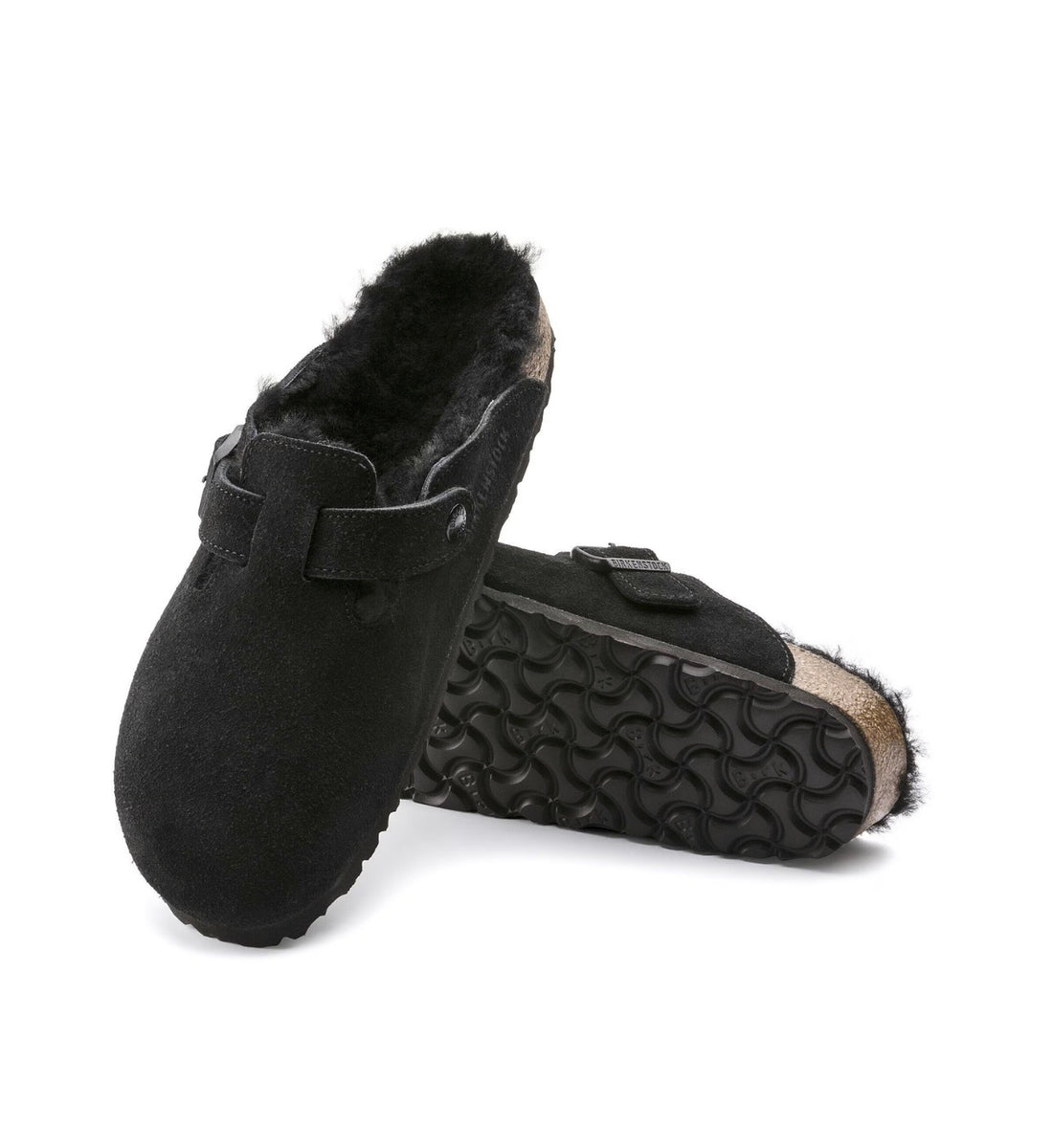 Birkenstock Boston Shearling Black Suede Lamb Skin Made In Germany ...