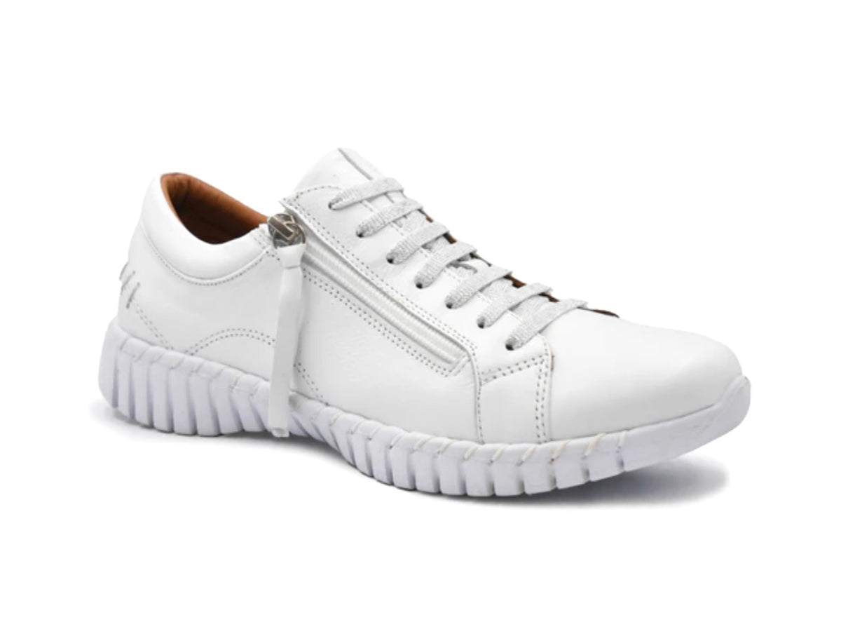 Sala Europe Bibi White 7 Eyelet Zip Shoe Made In Turkey – Redpath Shoes ...