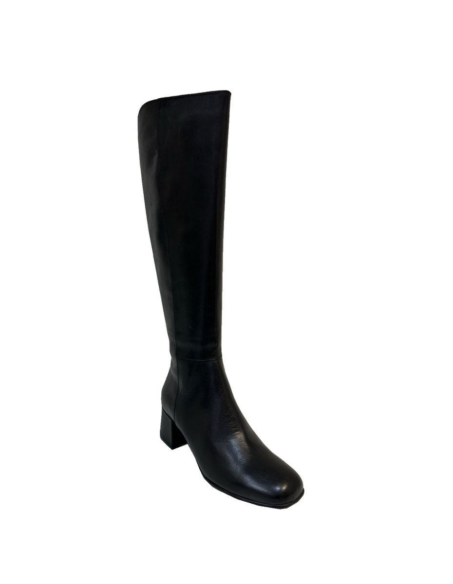 Progetto T210 Black Toffy Nero Knee High Zip Boot Made In Italy ...