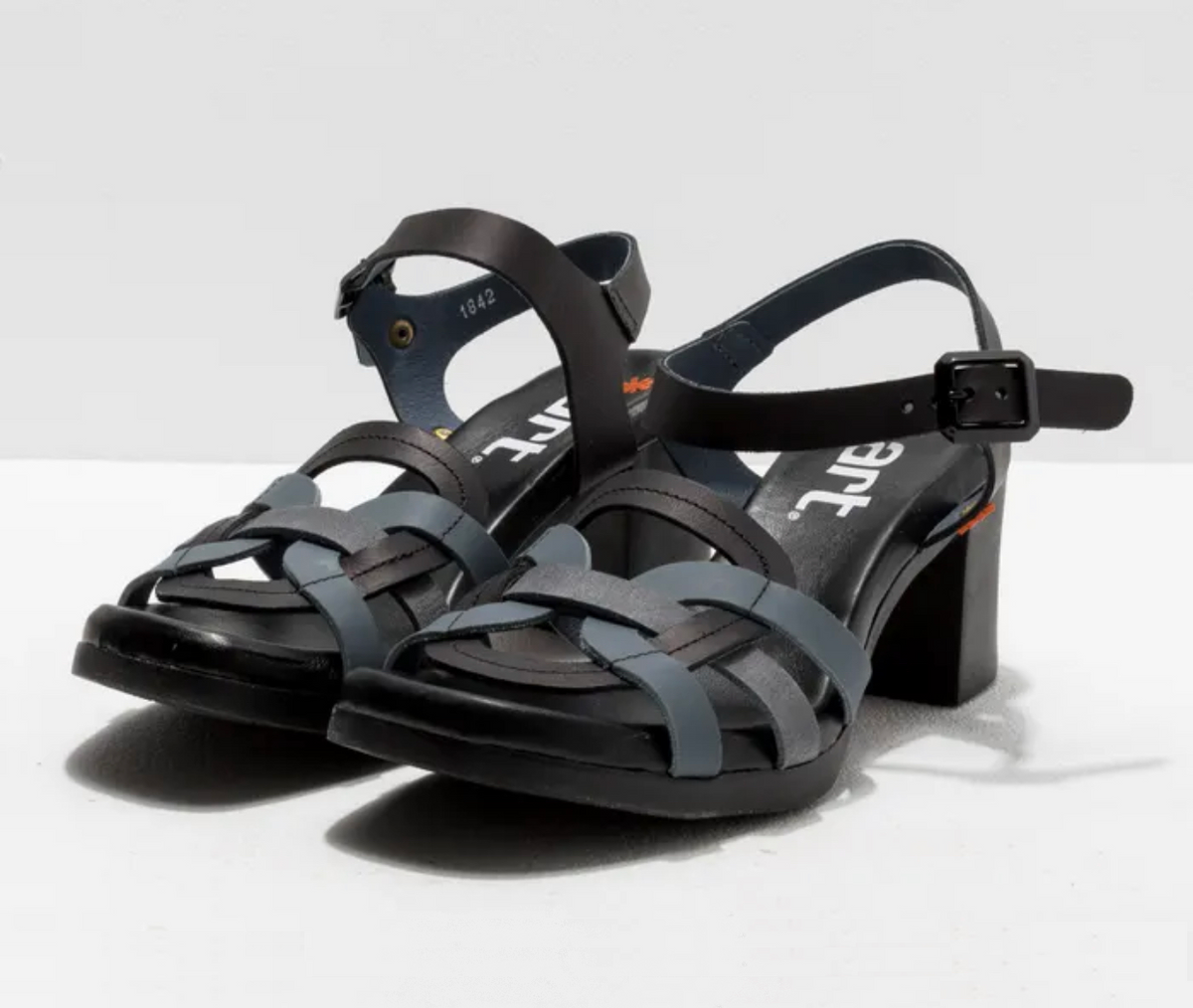 Art 1842 Cannes Grass Waxed Black Blue Buckle Slingback Court Shoe Mad ...