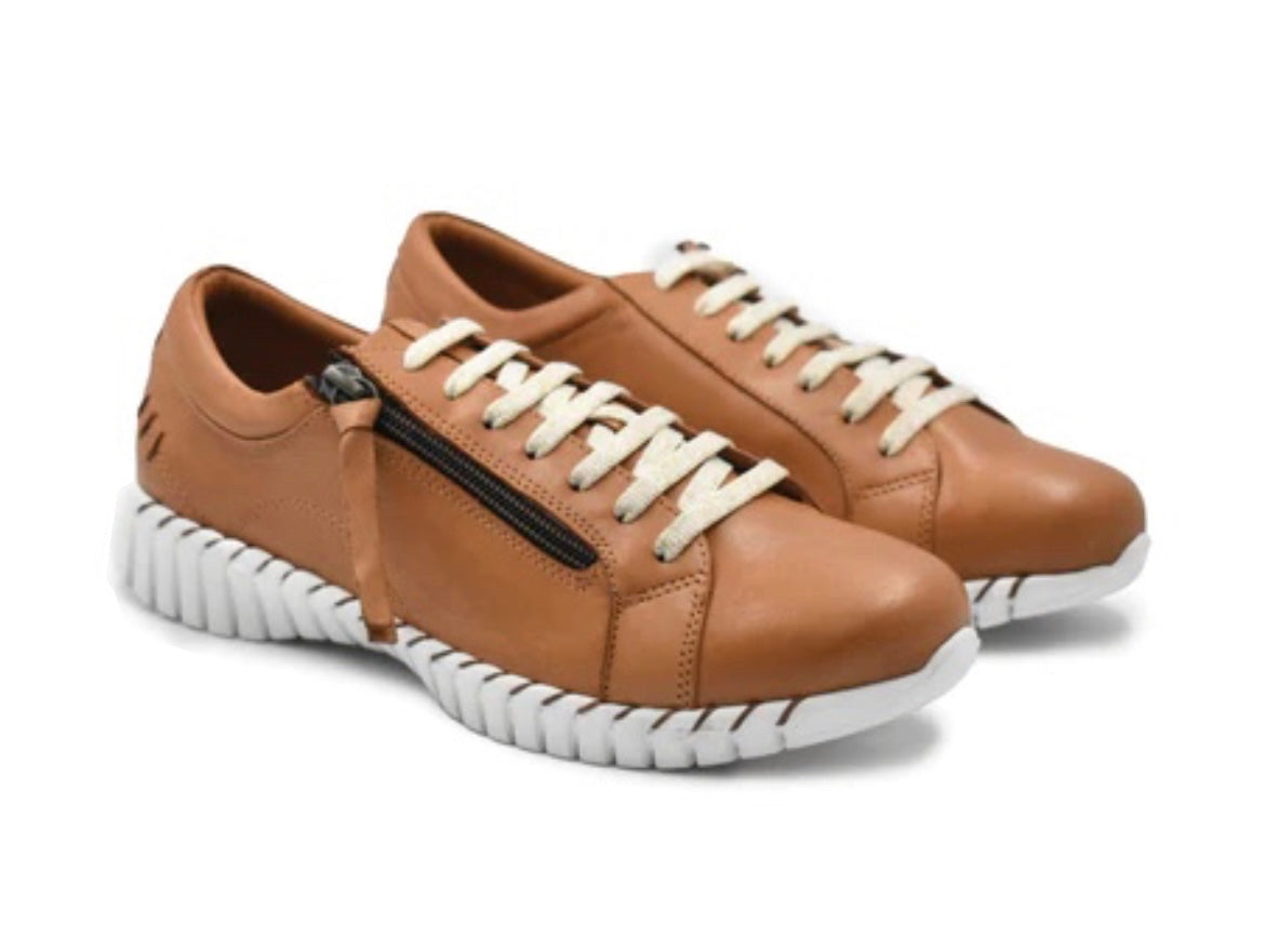 Sala Europe Bibi Coconut Light Tan 7 Eyelet Zip Shoe Made In Turkey ...