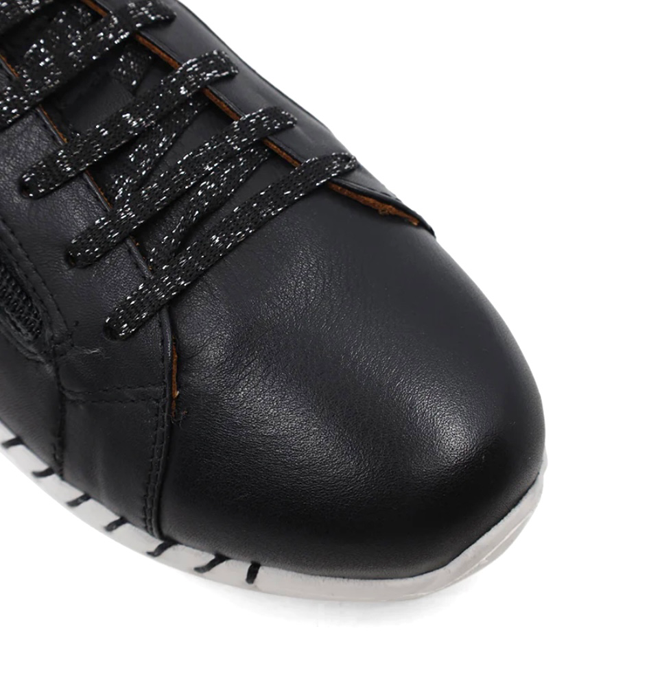Sala Europe Bibi Black 7 Eyelet Zip Shoe Made In Turkey – Redpath Shoes ...
