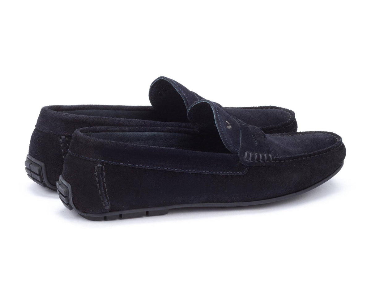 Martinelli 1411-2496X Pacific Marino Blue Suede Leather Slip On Shoes ...