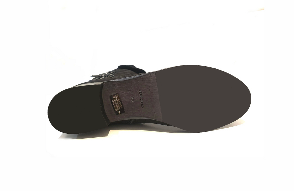 Progetto Q036 Black Suede Leather Nero Buckles Straps Zip Knee High Bo ...