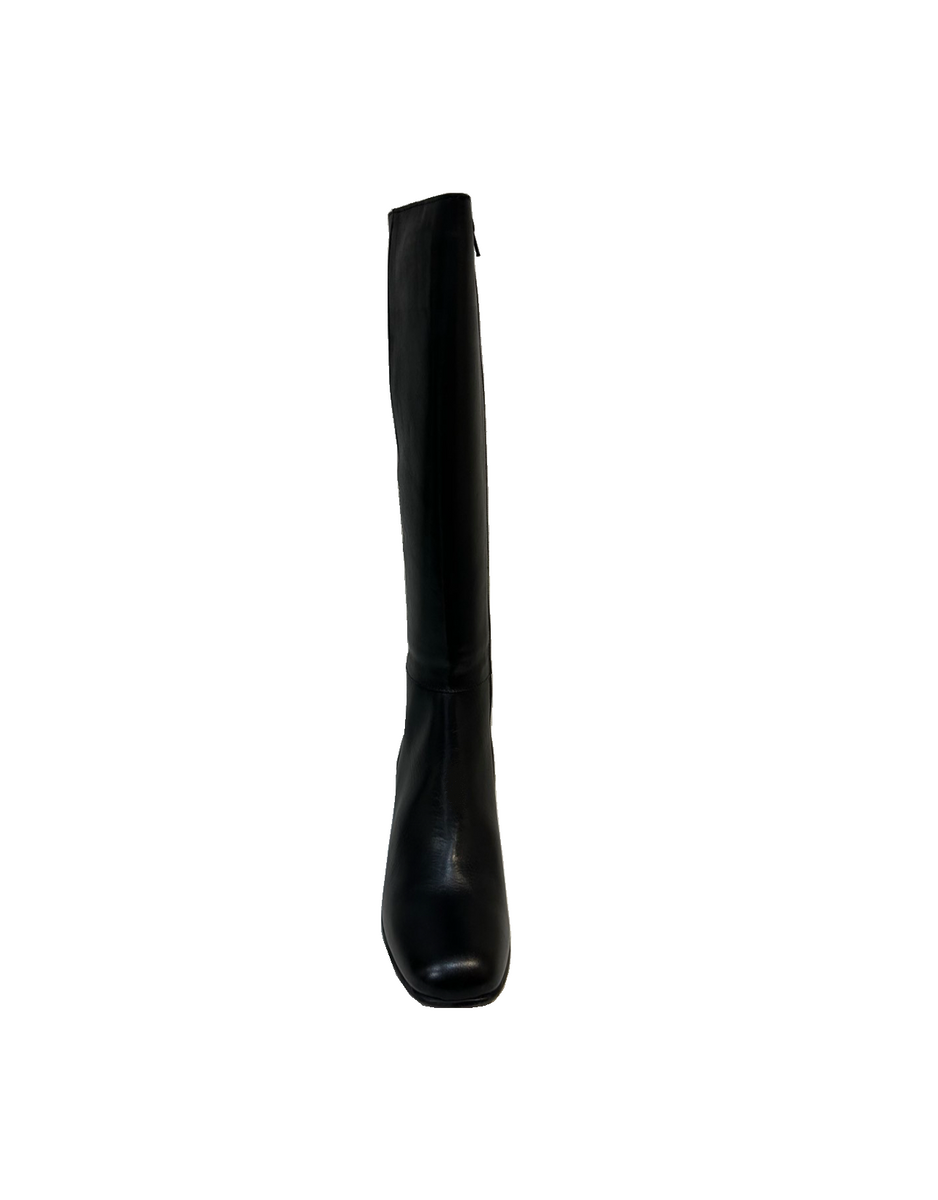 Progetto T210 Black Toffy Nero Knee High Zip Boot Made In Italy ...