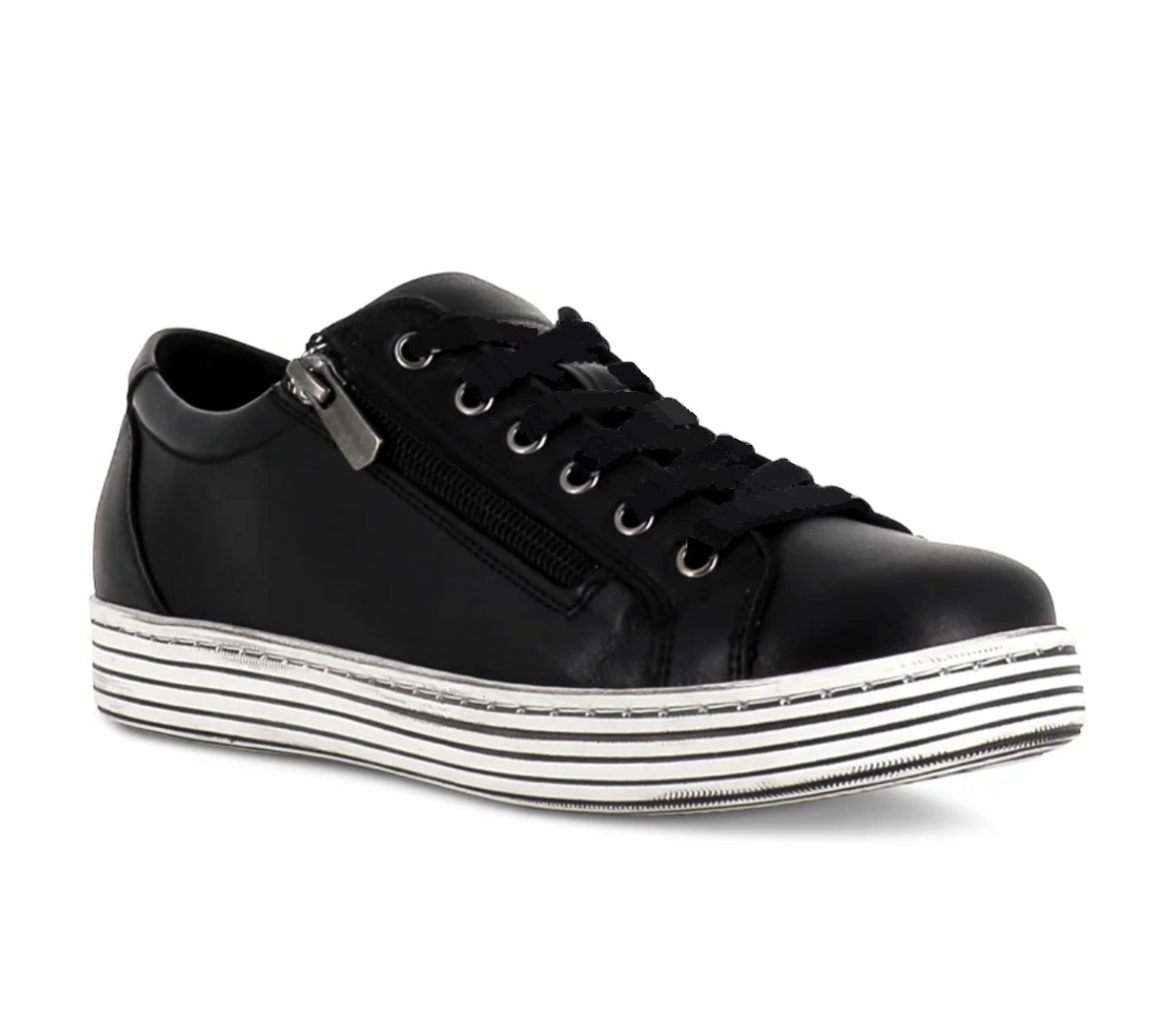 Cabello Comfort Unity Black 6 Eyelet Zip Shoe Made In Turkey – Redpath ...