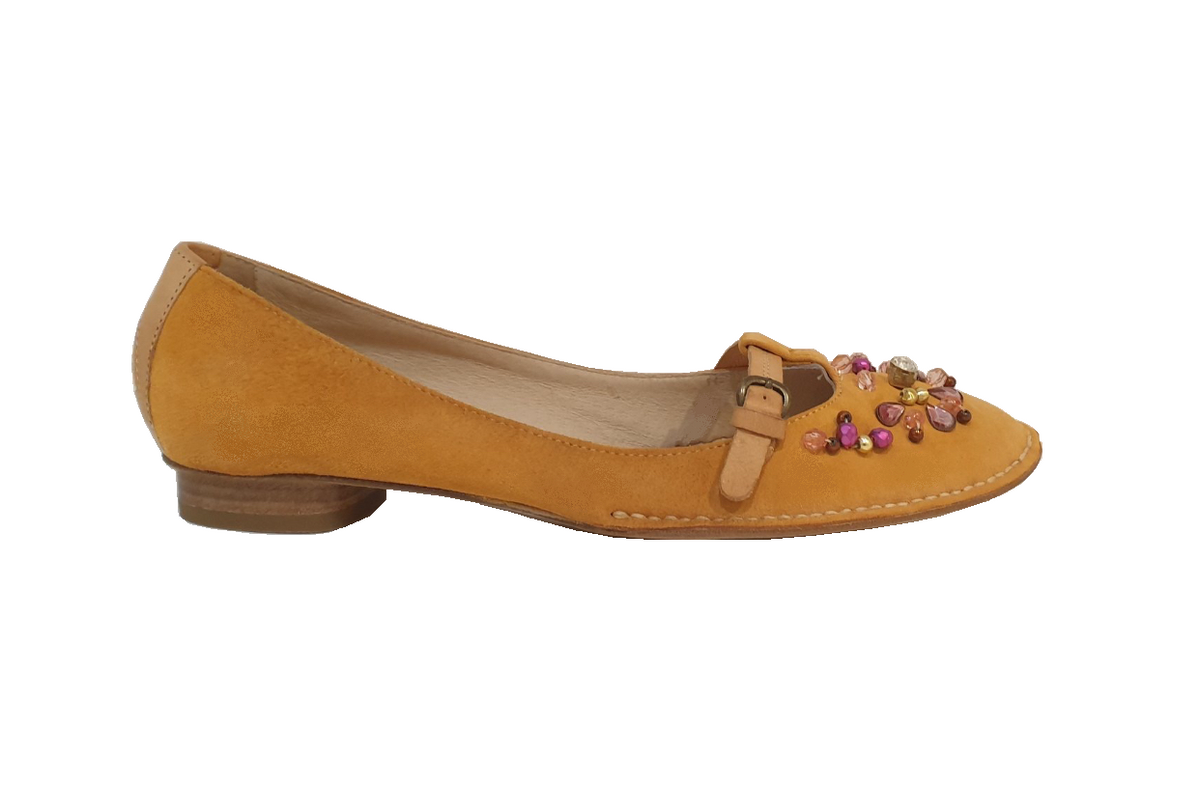 Progetto 1423 Camoscio Ara Orange Taupe Nubuck Leather Low Heel Made I ...