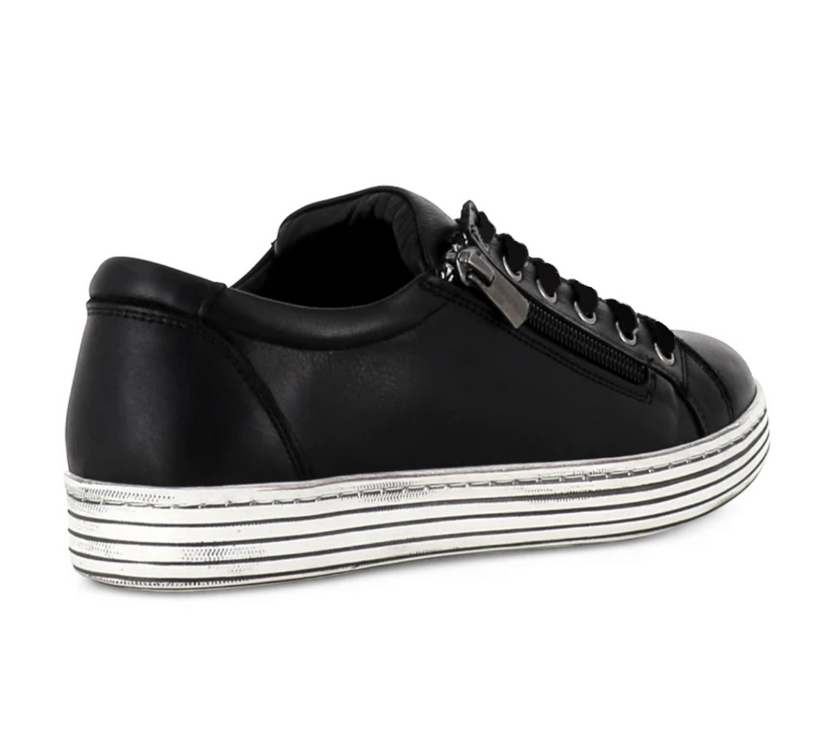Cabello Comfort Unity Black 6 Eyelet Zip Shoe Made In Turkey – Redpath ...