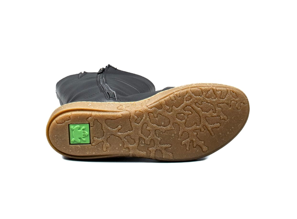 El Naturalista 5316T Black Rugged Coral Vegan Knee High Boots Zip Made ...