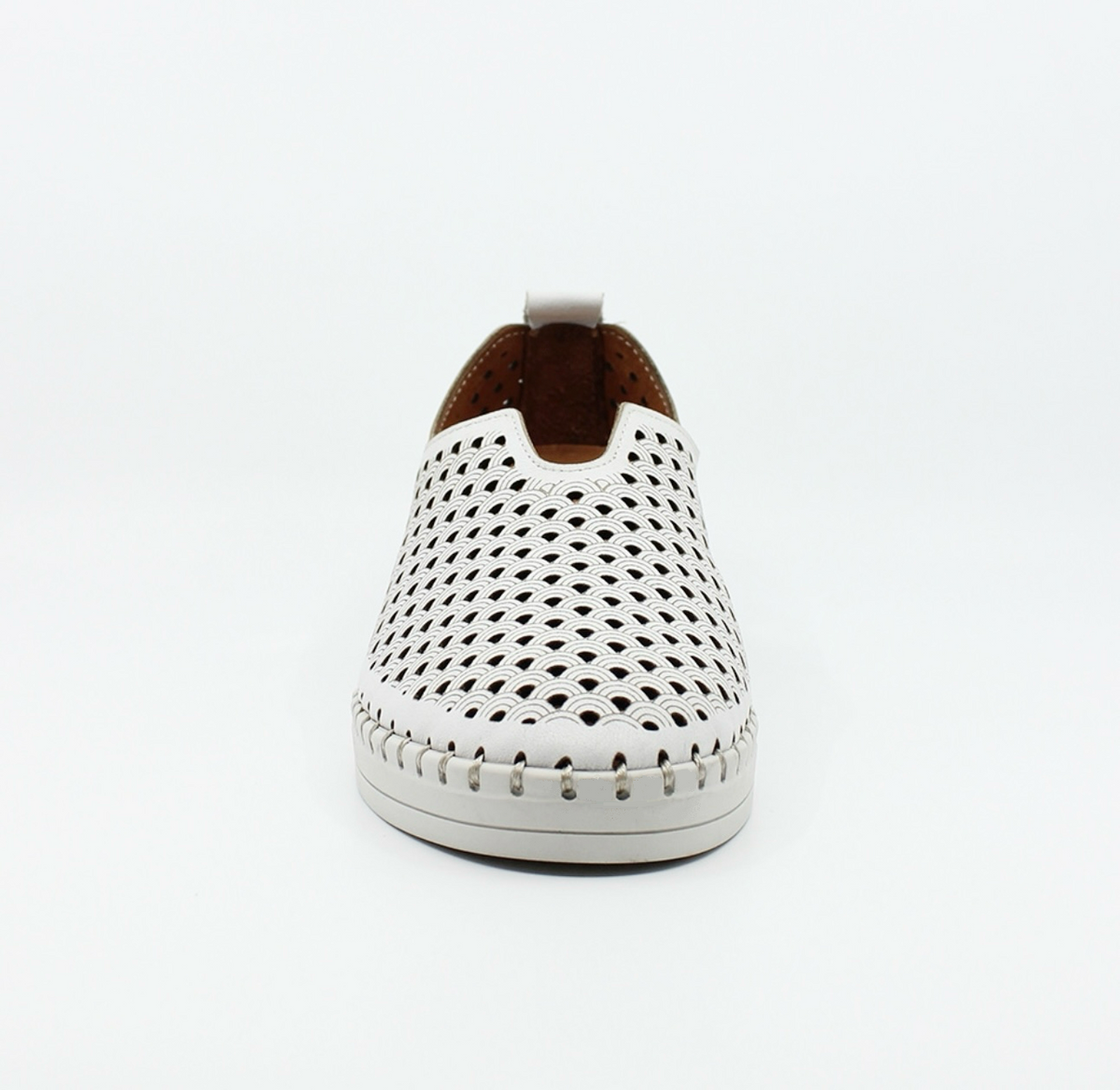 Sala Europe Lasso White Perforated Leather Slip On Shoe Made In Turkey ...