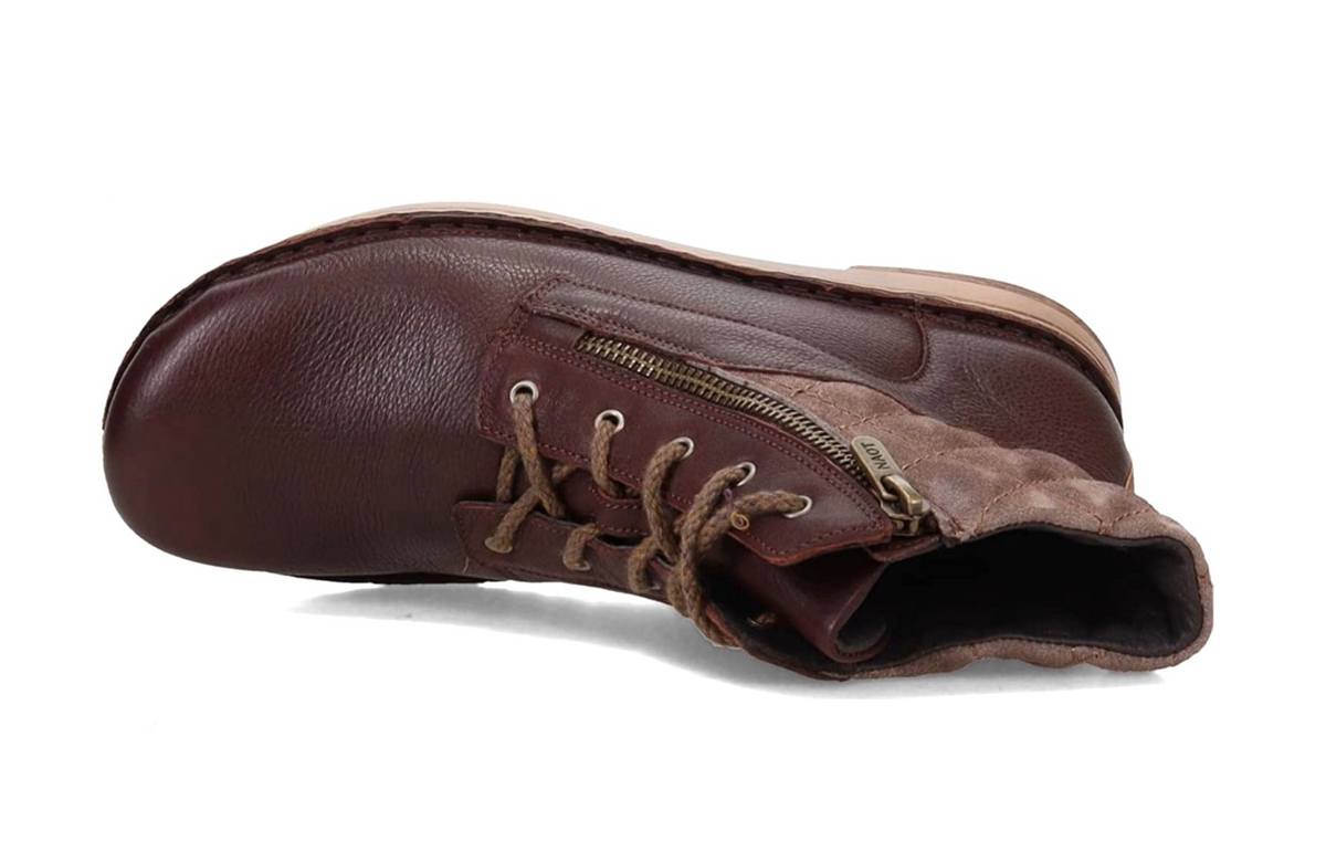 Naot Castera Brown Taupe Grey Saddle 5 Eyelet Zip Quilted Ankle Boot M ...