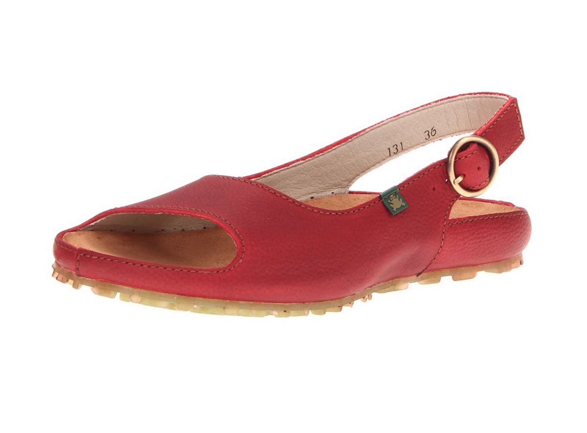 El Naturalista N131 Grain Tibet Red Ikebana Open Toe Buckle Slingback ...