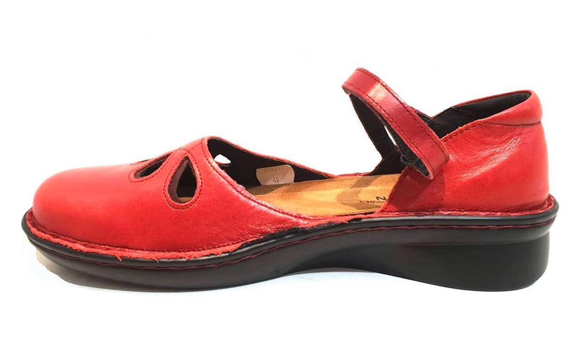 Naot Motiff Poppy Red Leather Mary Jane Velcro Made In Israel – Redpath ...
