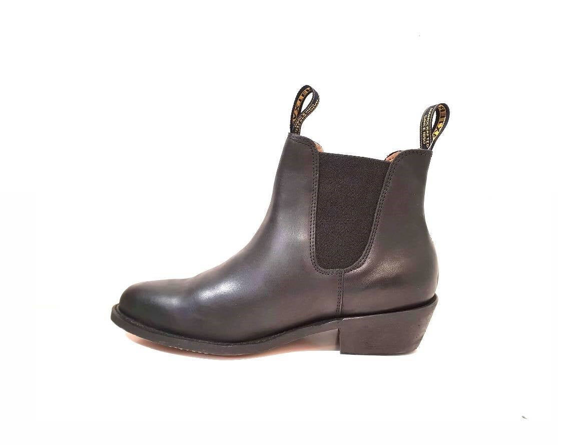 Baxter Bronco Black Resin Sole Cuban Heel Chelsea Dress Boot – Redpath ...