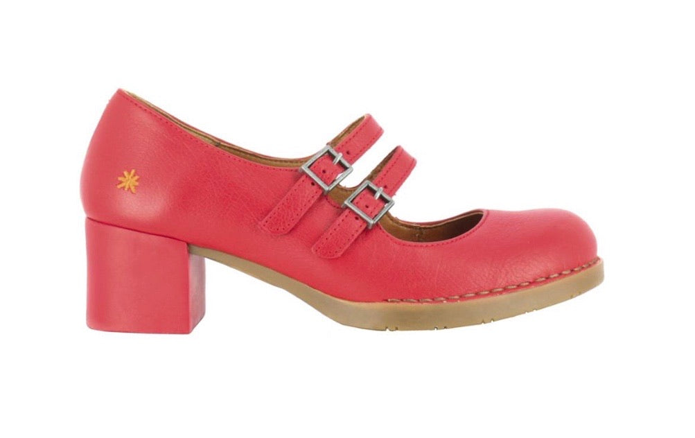 Art 0074 Carmin Red 2 Strap Court Shoe Made In Spain – Redpath Shoes ...