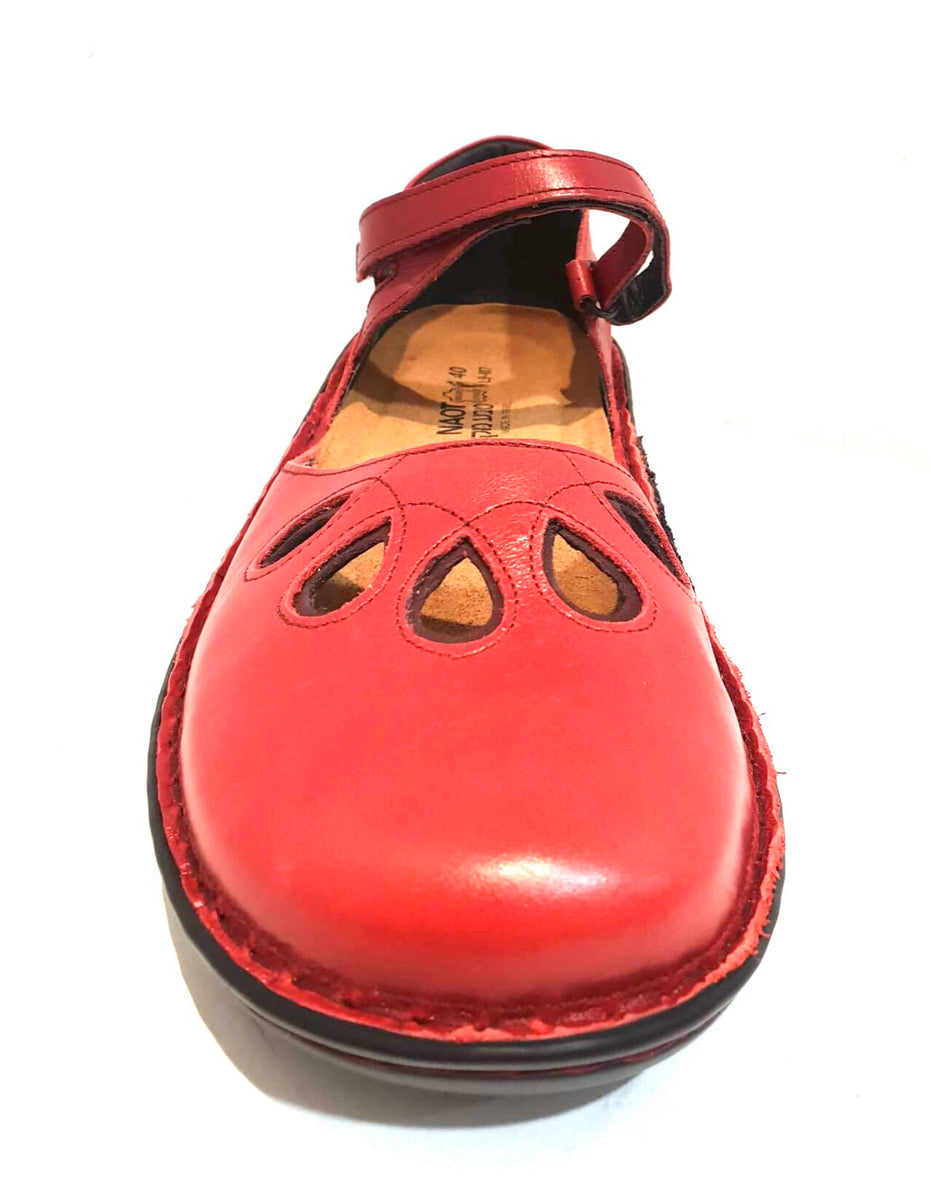 Naot Motiff Poppy Red Leather Mary Jane Velcro Made In Israel – Redpath ...