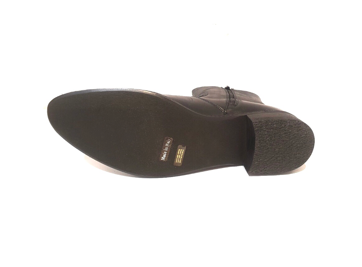 Progetto 9513 Black Leather Zip Ankle Boot Made In Italy – Redpath ...