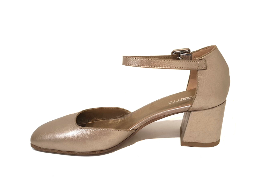 Progetto S390 Rock Cipria Metallic Champagne Court Shoe Made In Italy ...