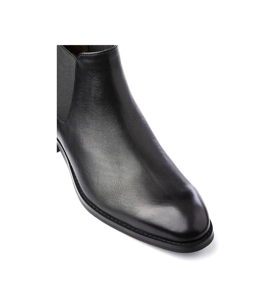 Croft Ethan Black Leather Elastic Sided Chelsea Ankle Boot – Redpath ...