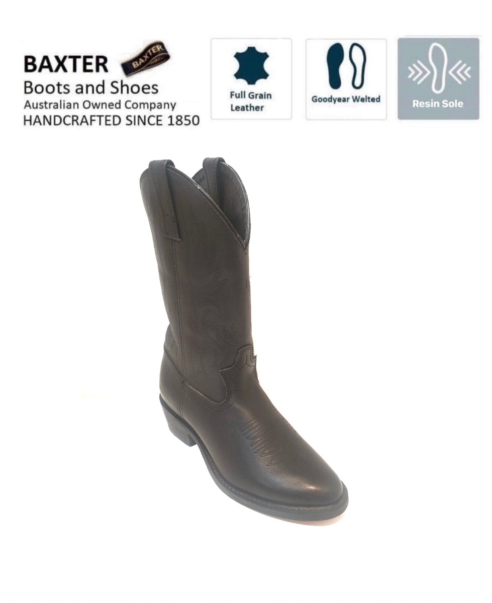 Baxter Western Boot Black 386 Resin Sole Mid Calf Boot – Redpath Shoes ...