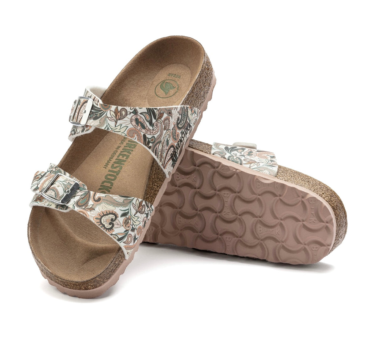 Birkenstock Sydney Paisley Light Rose Floral Birko-Flor Vegan Made In ...
