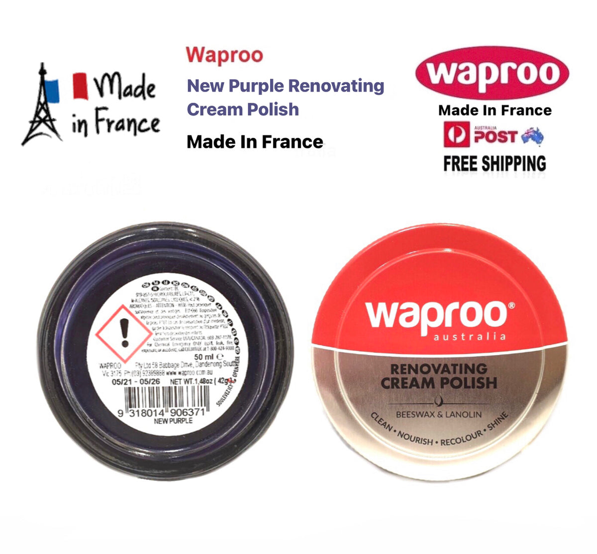 Waproo New Purple Renovating Cream Polish 42g Made In France – Redpath ...
