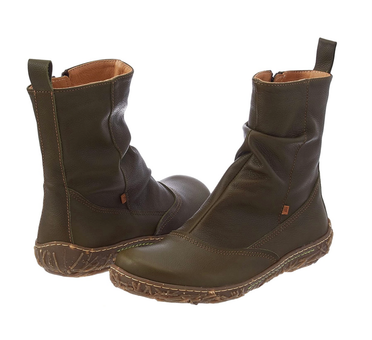 El Naturalista N722 Forest Green Zip Mid Calf Boot Made in Spain ...