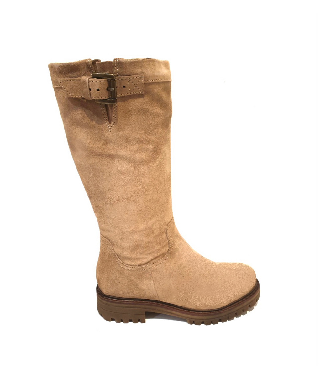 Manas 162M2112EX Nocciola Taupe Suede Leather Zip Mid Calf Boot Made I ...