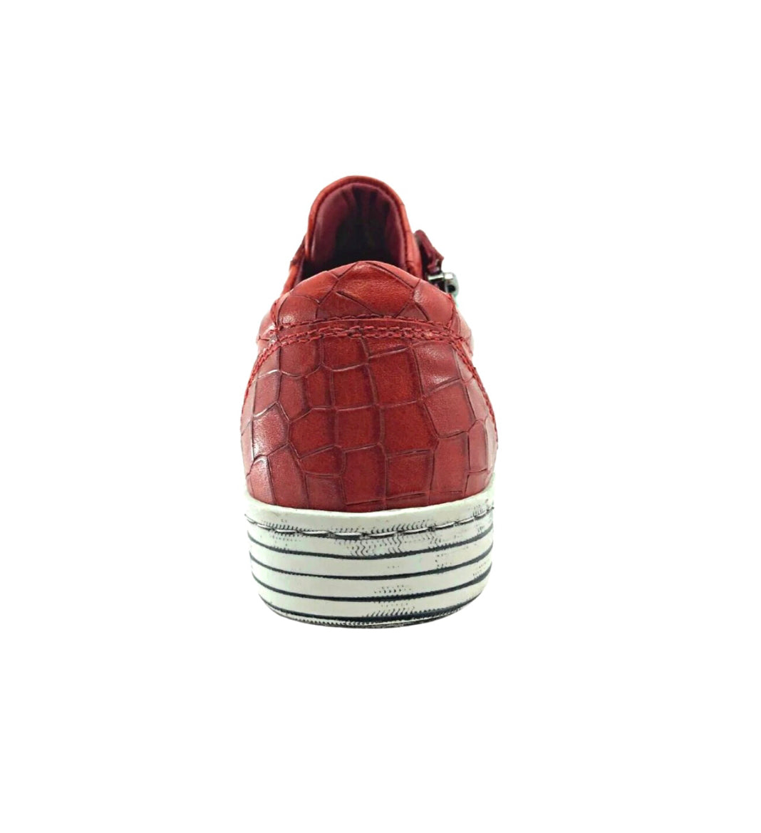 Cabello Comfort Unity Red Croco 6 Eyelet Zip Shoe Made In Turkey ...