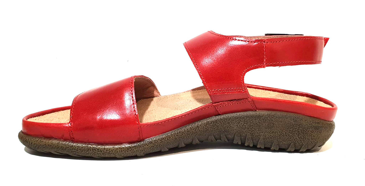 Naot Haki Poppy Red Leather Ladies Sandals Made In Israel – Redpath ...