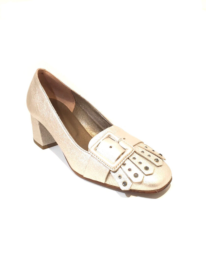 Progetto S161 Rock Antico Metallic Silver Buckle Tassel Court Shoe Mad ...