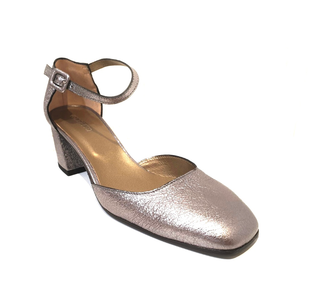 Progetto S390 Rock Acciaio Metallic Silver Court Shoe Made In Italy ...